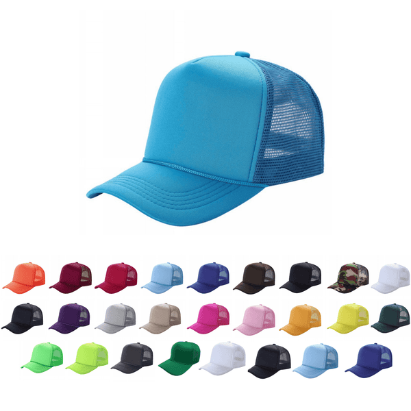 12 Pack Kids Trucker Mesh Sponge Cap - Curved Bill, Adjustable ...