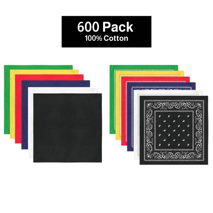 600 Pack of COTTON Bulk Wholesale Bandana Headbands for Men and Women ...